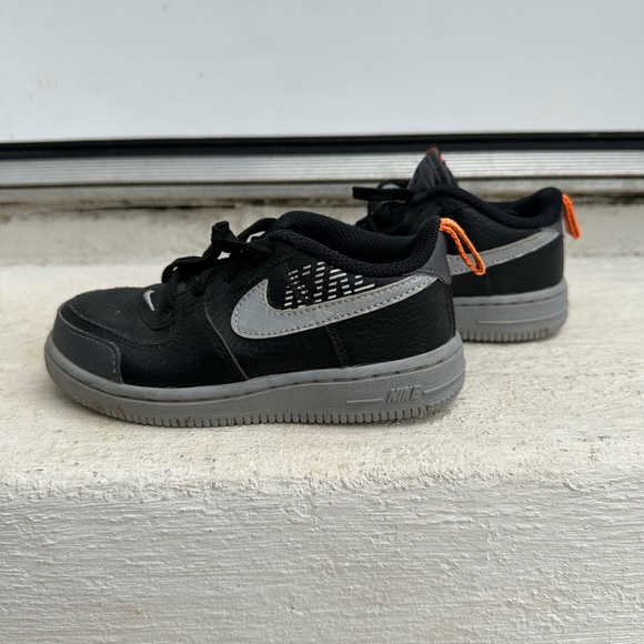 Nike | Shoes | Nike Air Force One Af1 Toddler 1c Shoes Black Silver ...